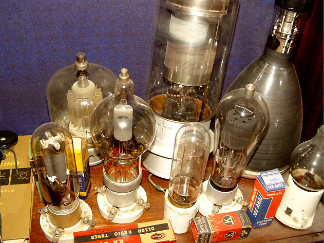 Antique vacuum tubes and radio components at The Museum of Yesterday